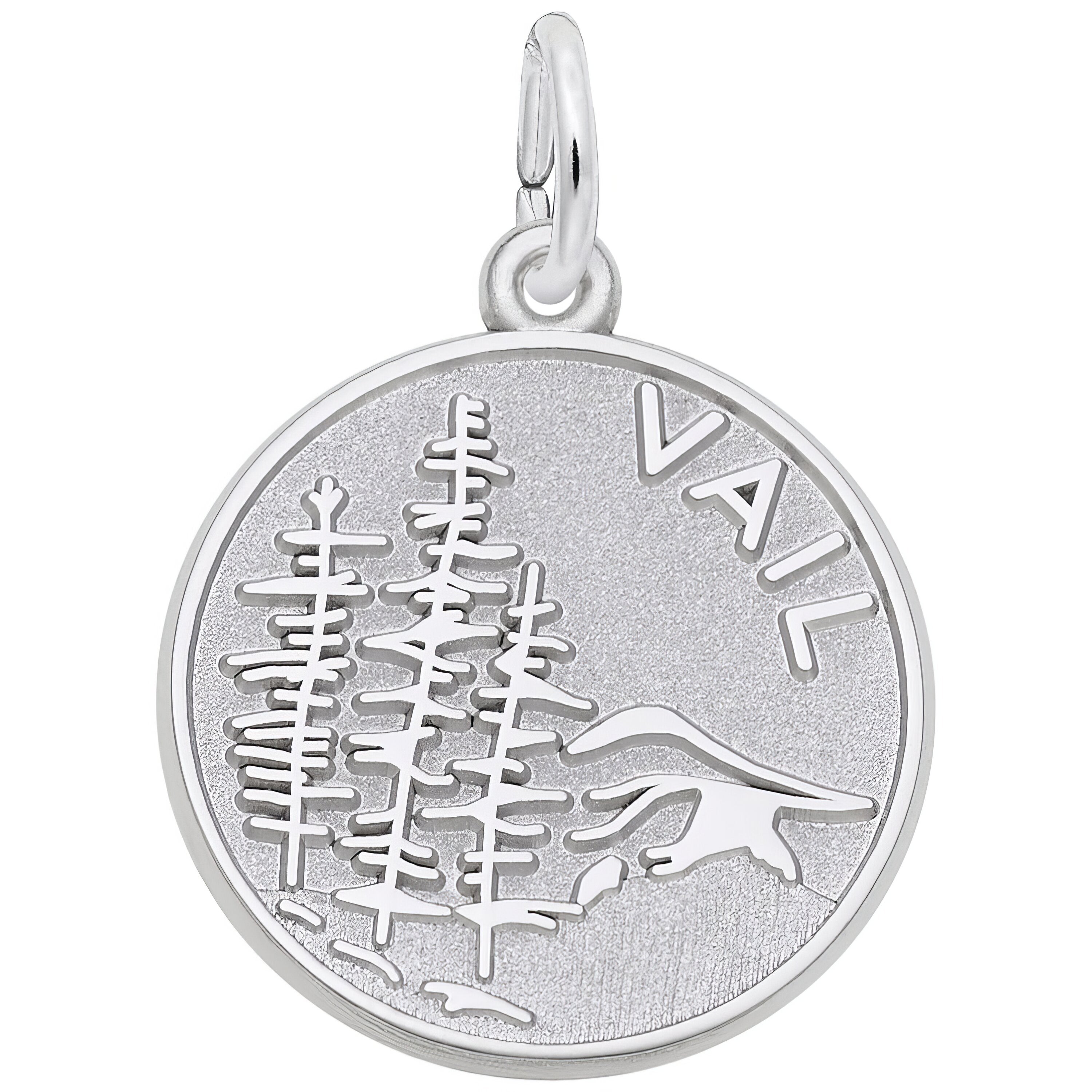 Vail Mountain Scene Charm - Metal - Sterling Silver – FindingKing
