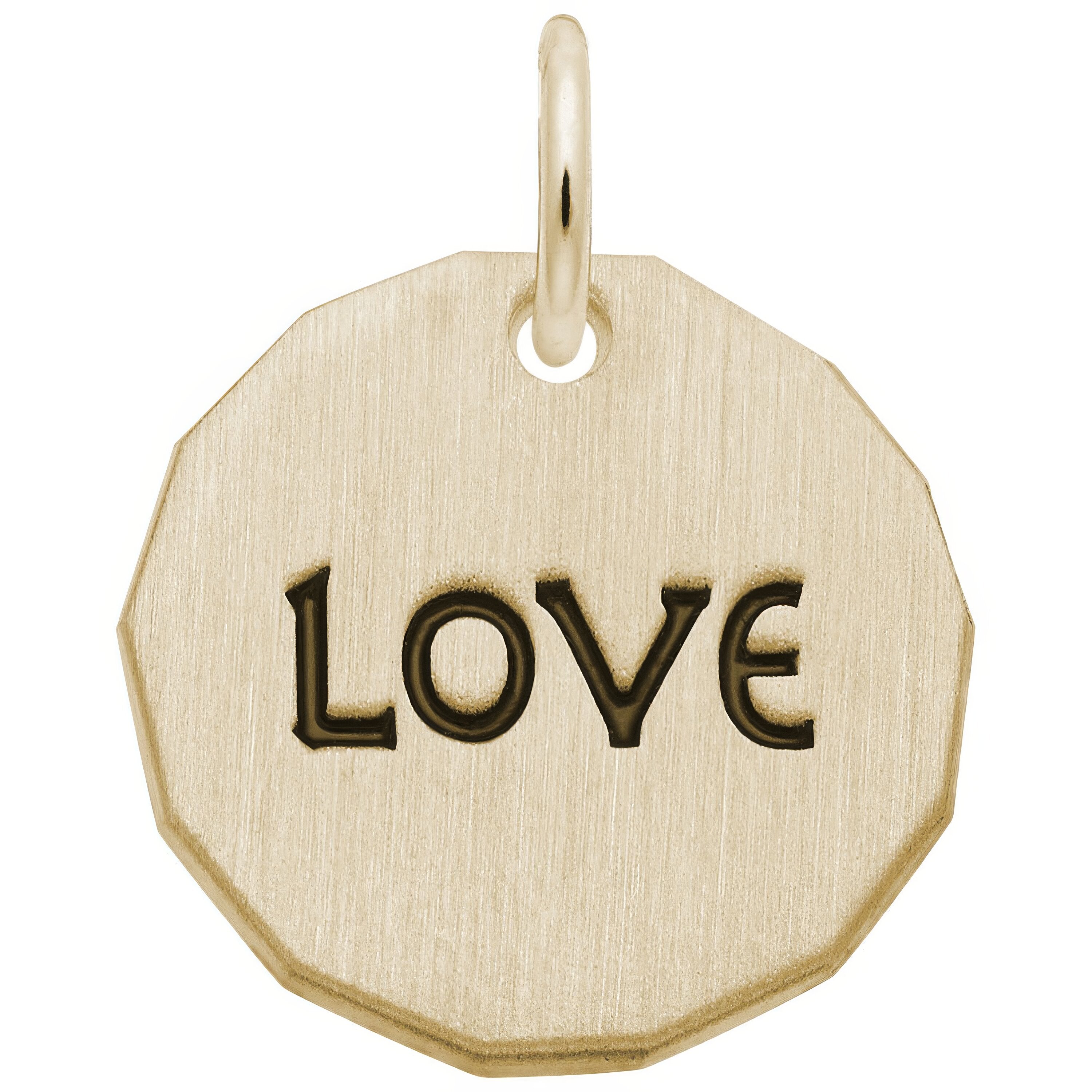 Gold Plated Love Charm Tag Charm - 16mm x 16mm – FindingKing