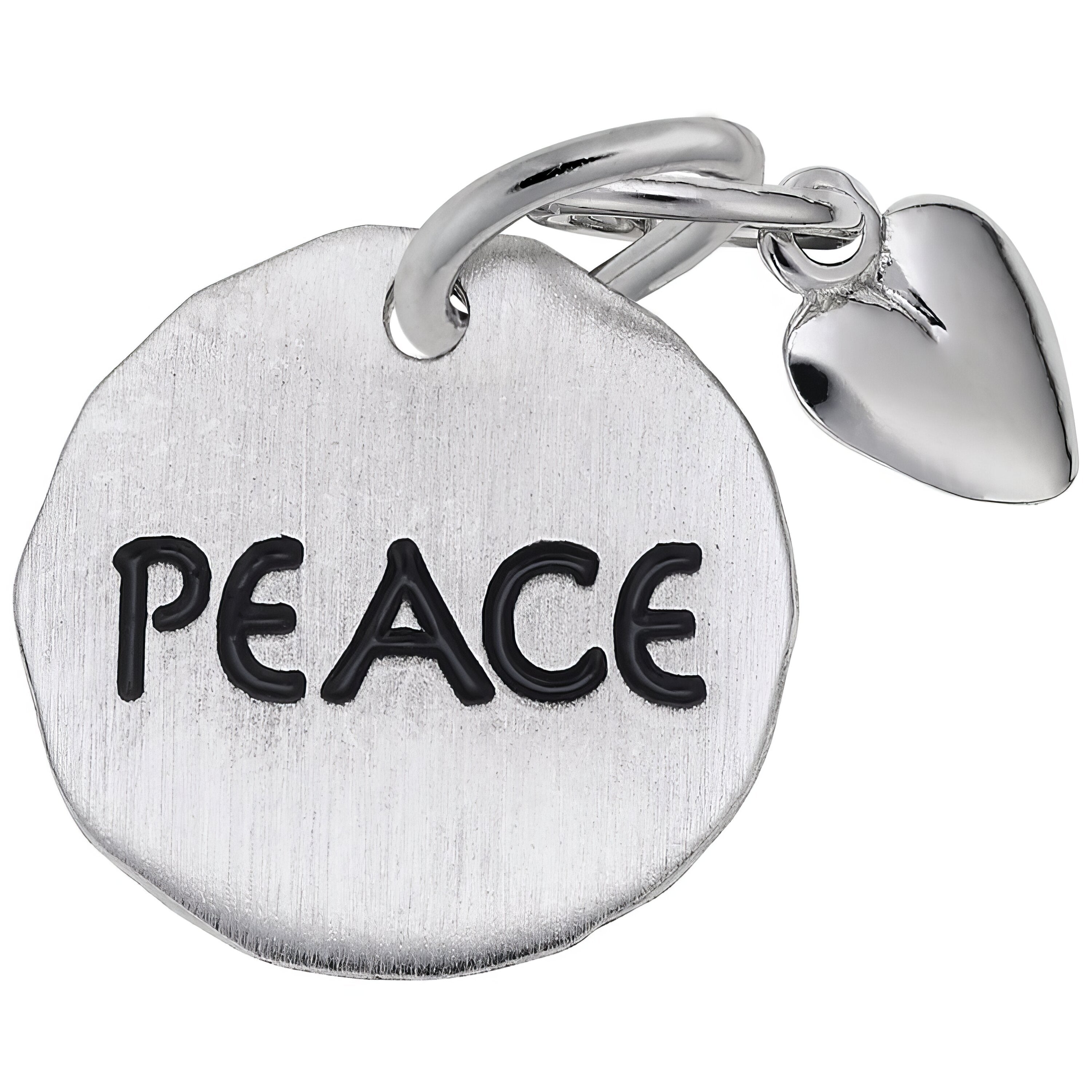 Peace Tag w/Heart Charm - Metal - Sterling Silver – FindingKing