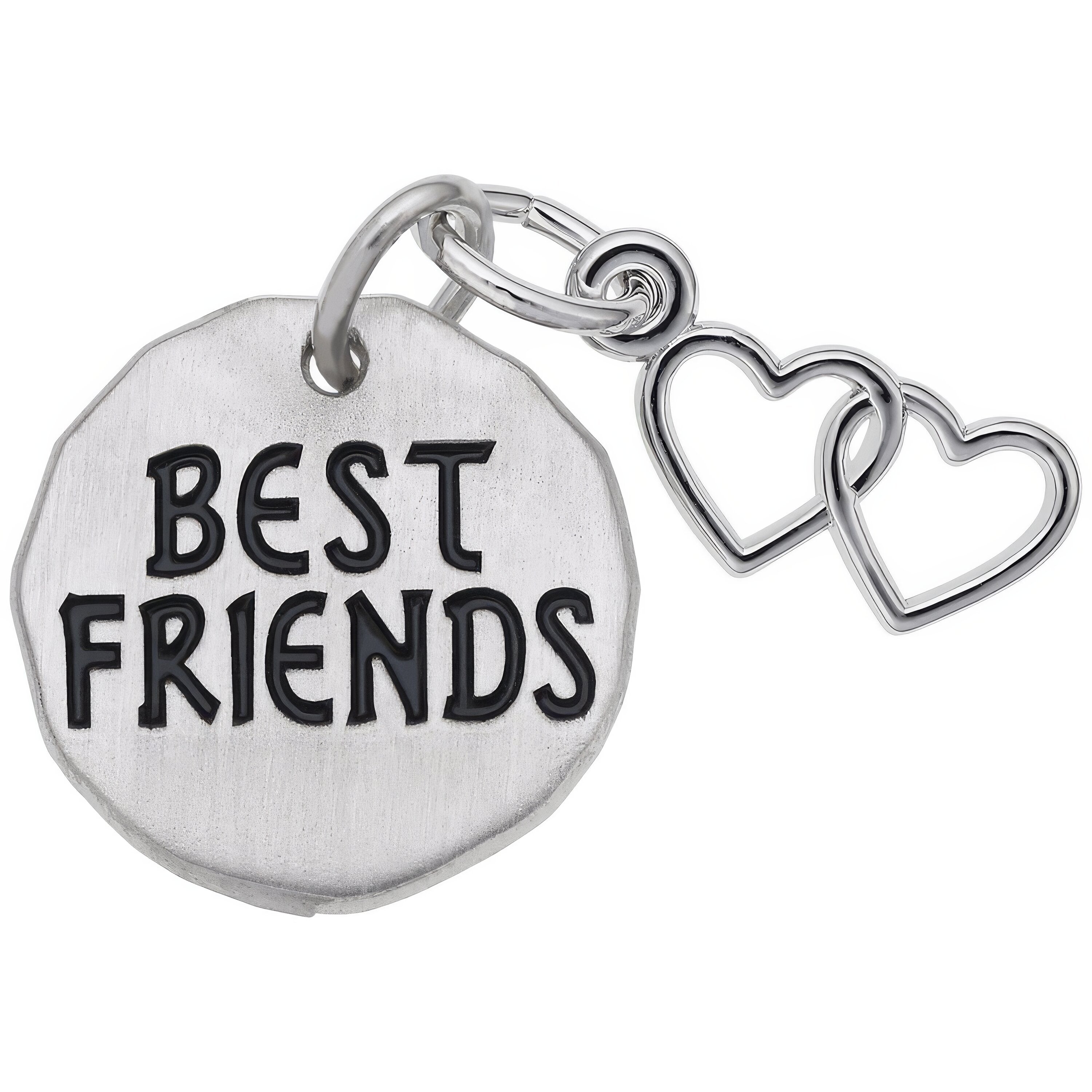 Best Friends Tag w/Heart Charm - Metal - Sterling Silver – FindingKing