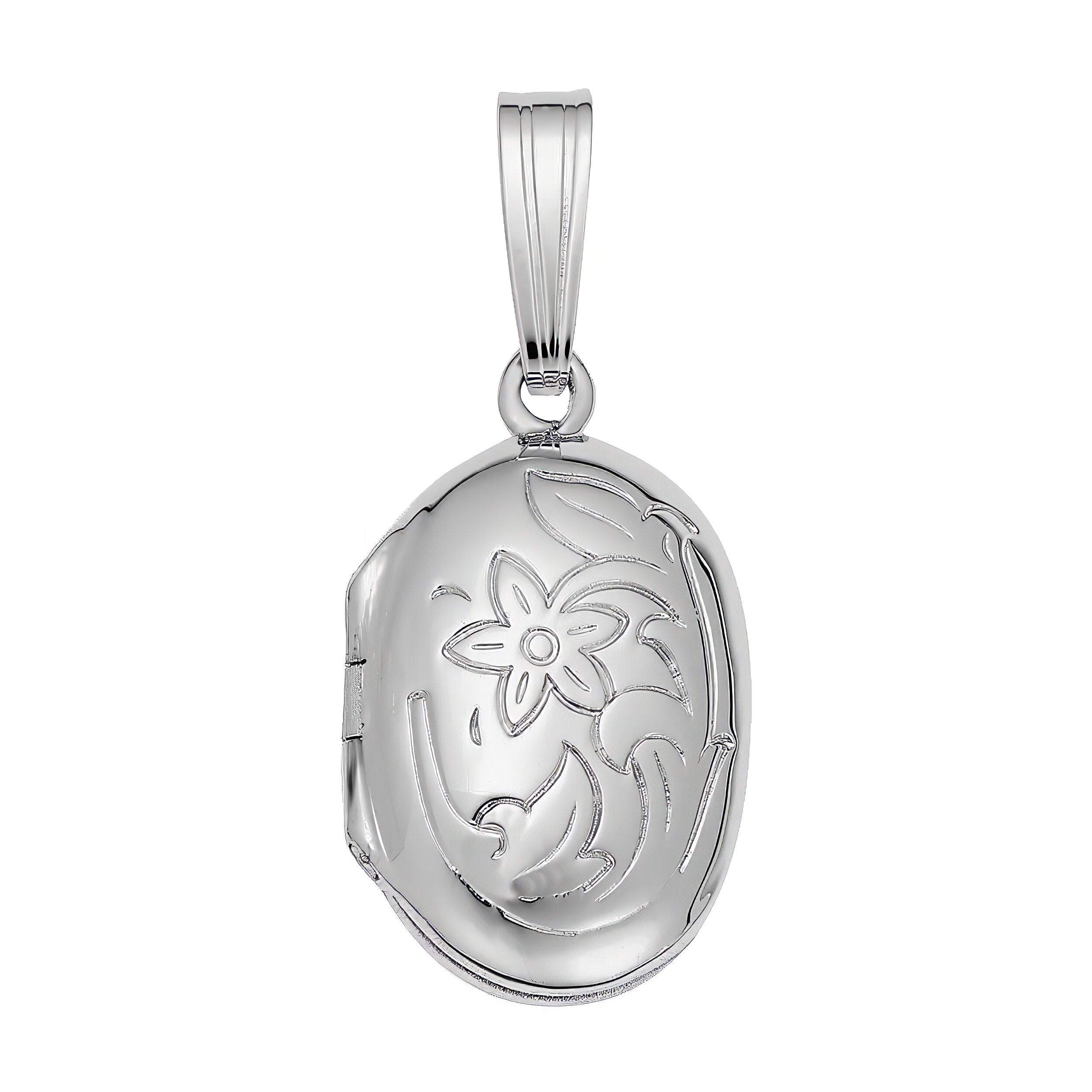 Floral Locket Charm - Metal - Sterling Silver – FindingKing