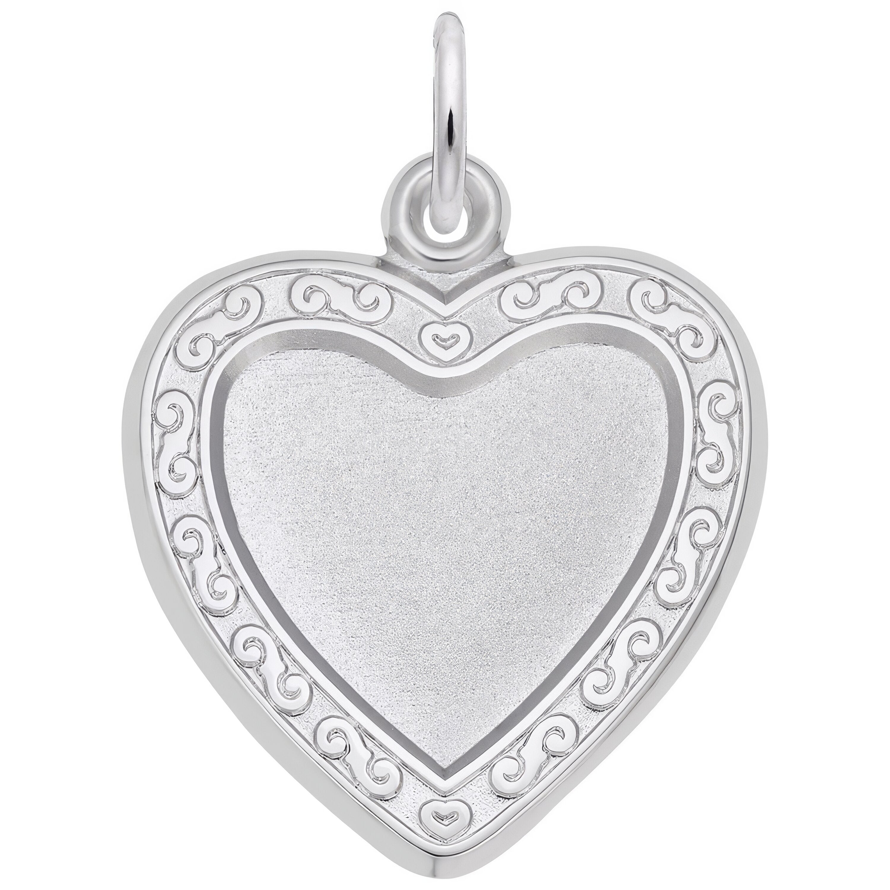 Sterling Silver Photoart - Heart Scroll Charm - 20mm x 19mm – FindingKing