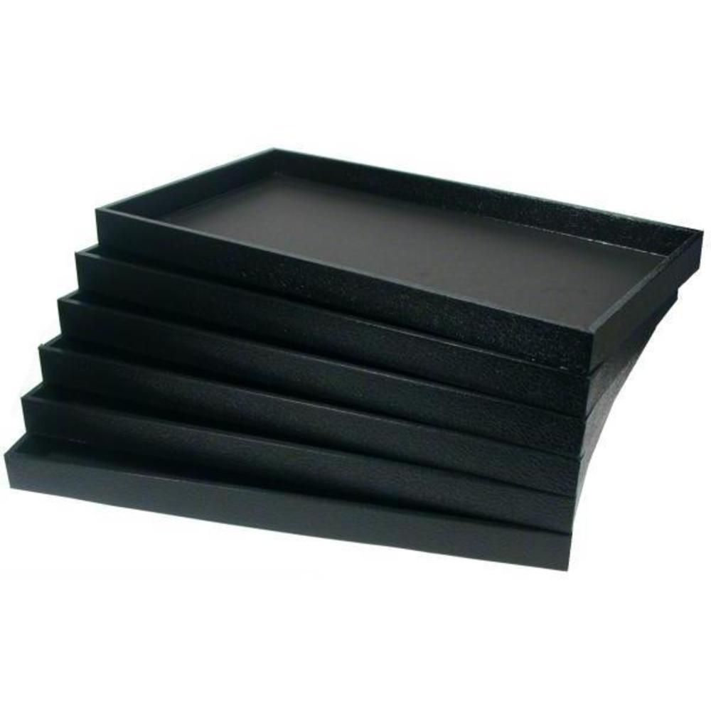 6 Jewelry Parts Displays Showcase Trays Black Leather – FindingKing