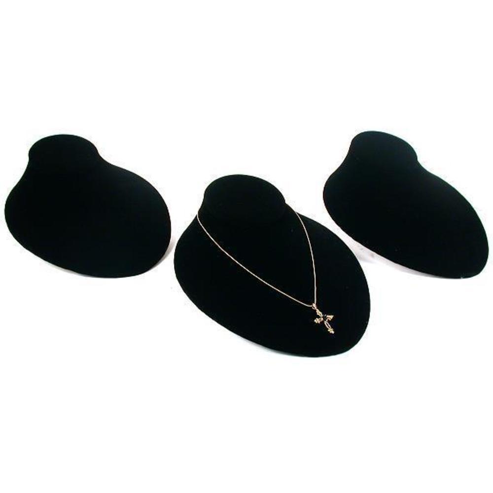 3 Black Velvet Necklace Chain Bust Showcase Jewelry Displays – FindingKing
