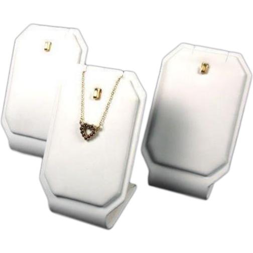 3 White Faux Leather Earring & Pendant Displays – FindingKing