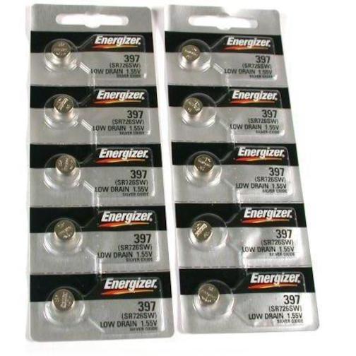 10 Energizer #396/397 SR726SW Watch Batteries Watchmakers Repair Parts ...