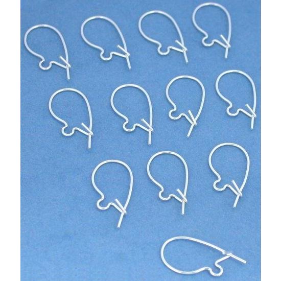 Kidney Wires Sterling Silver 25 Gauge 17mm 6 Pairs – FindingKing
