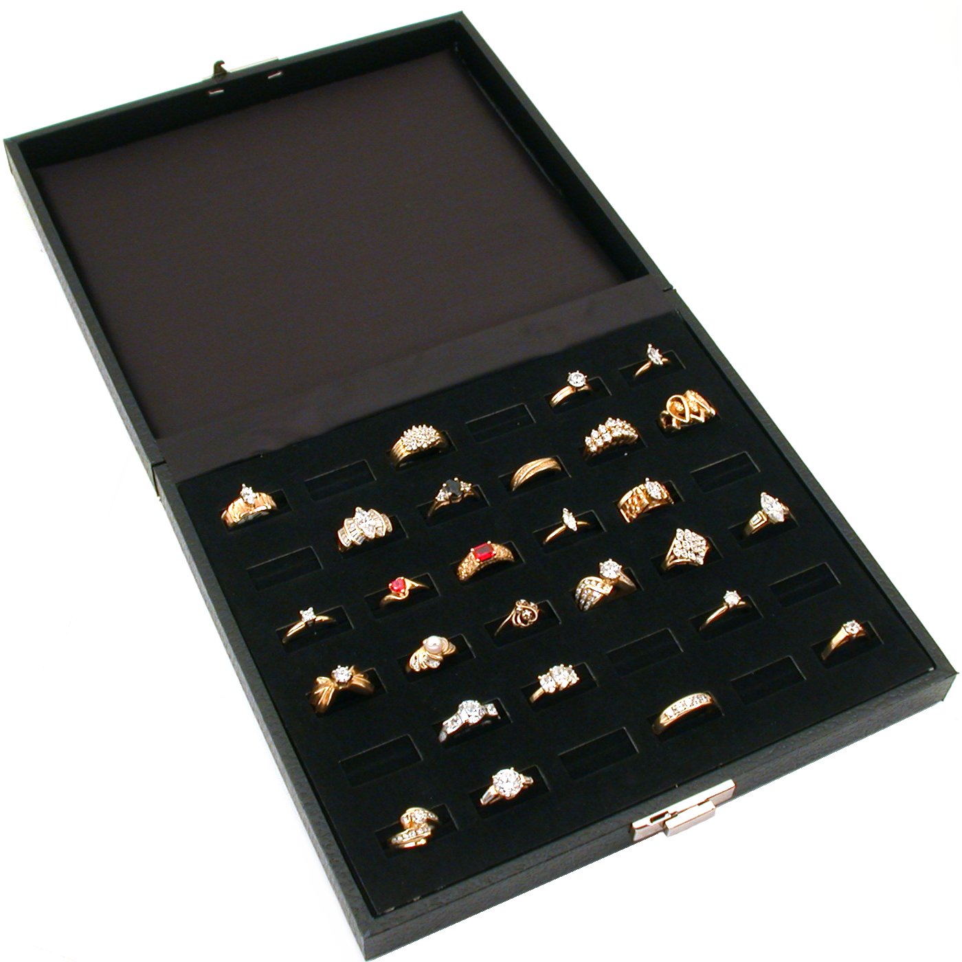 36 Slot Ring Tray Display Case 8 1/4" – FindingKing