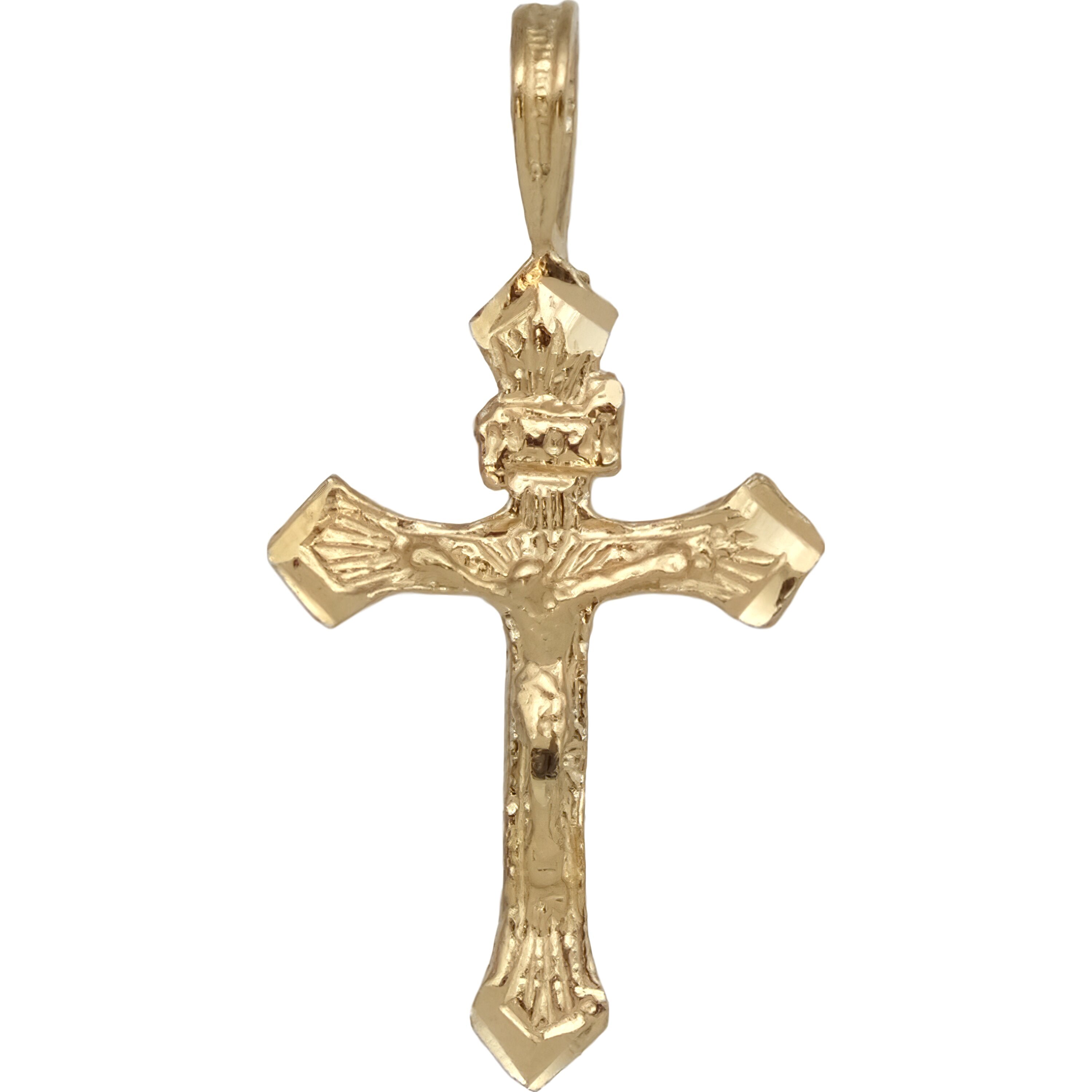 INRI Crucifix Charm 14k Gold 22mm – FindingKing