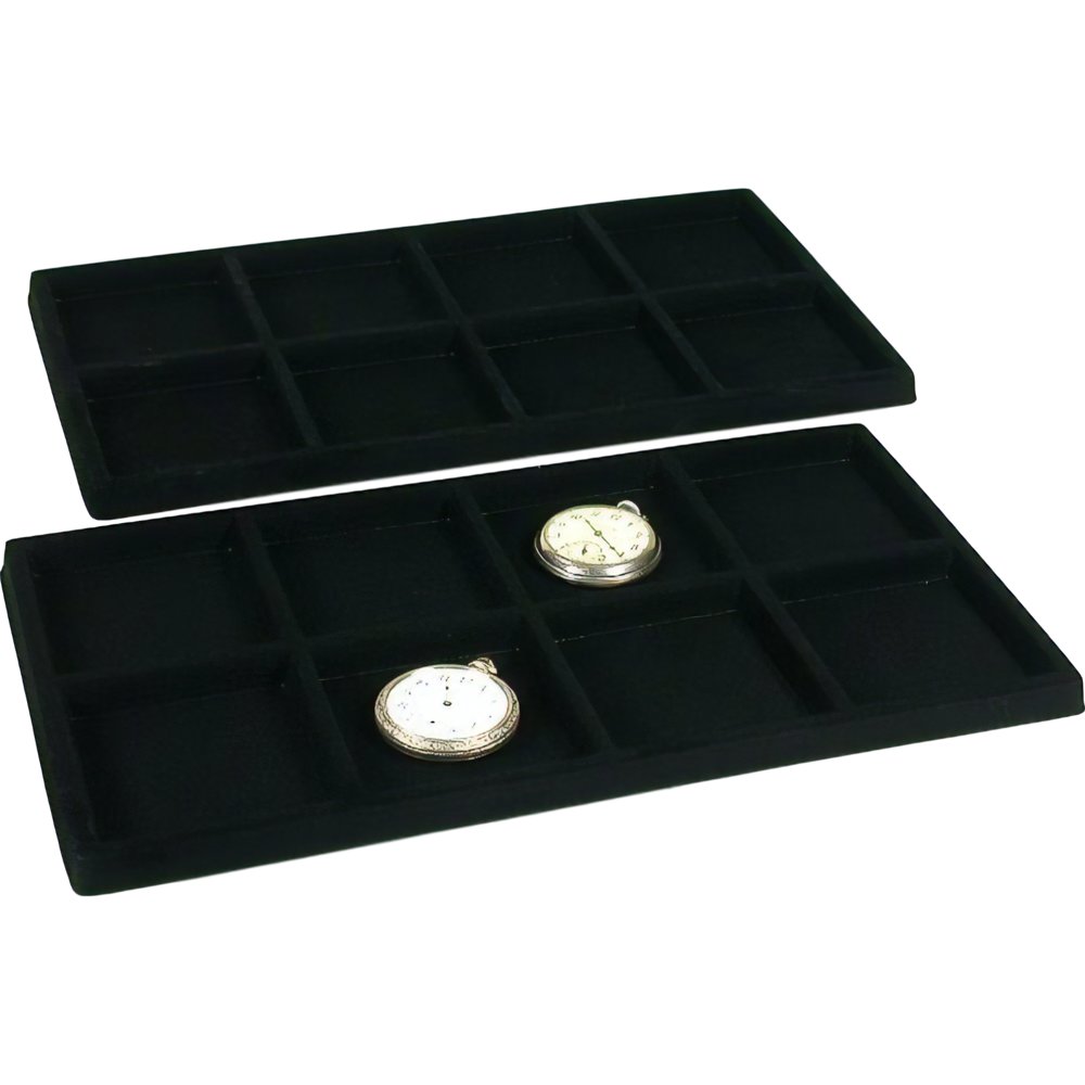 8 Compartment Display Tray Inserts Flocked 14 1/8" 2Pcs – FindingKing