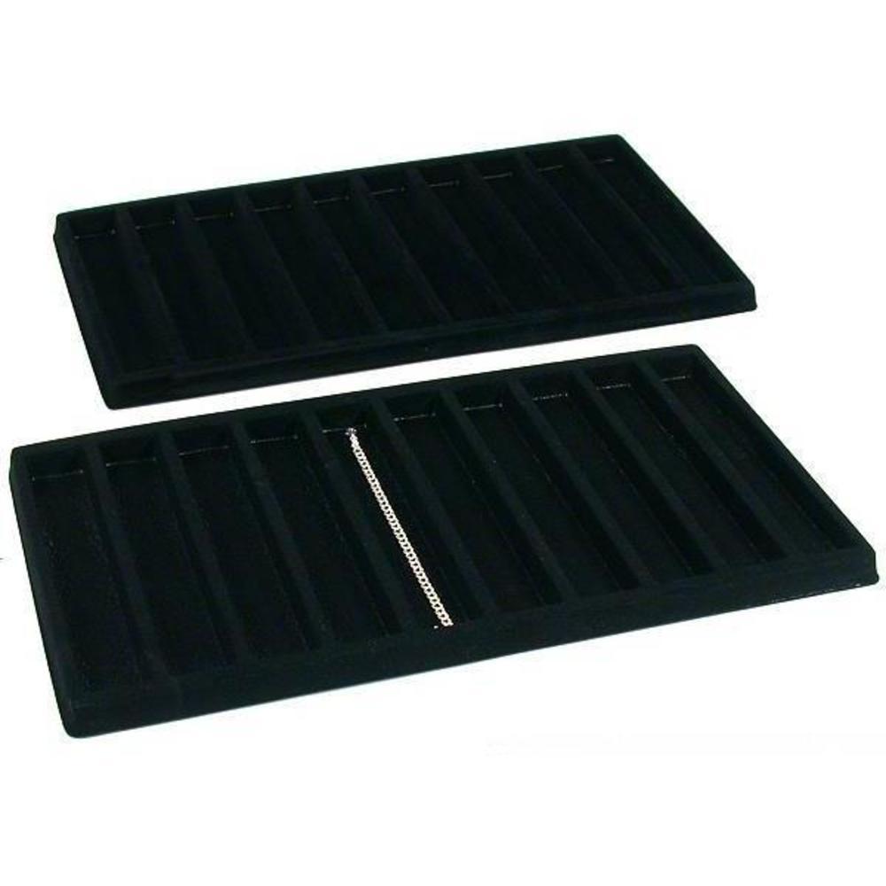 10 Slot Bracelet Display Tray Inserts Flocked 14 1/8" 2Pcs – FindingKing