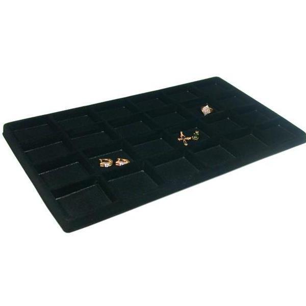 24 Compartment Display Tray Insert Flocked 14 1/8" – FindingKing