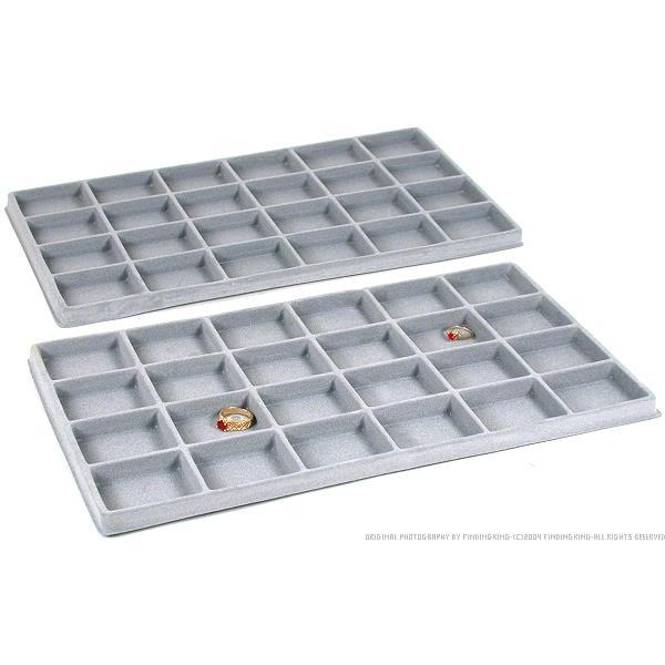 24 Compartment Display Tray Insert Flocked 14 1/8" – FindingKing