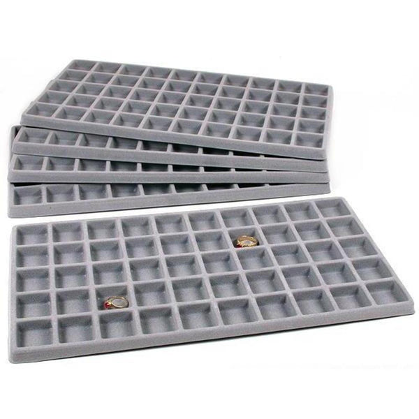 5 Gray 50 Slot Pendant Jewelry Showcase Display Tray Inserts – FindingKing