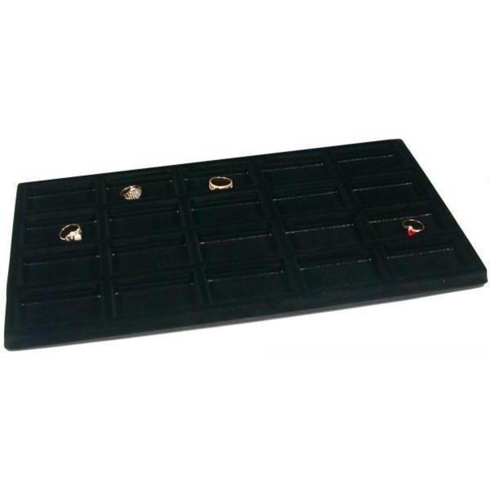 20 Compartment Display Tray Insert Black 14 1/8" – FindingKing