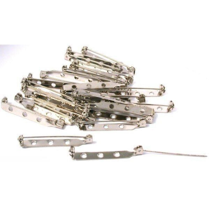 Bar Pin Backs Nickel Plated 38mm 25Pcs – FindingKing