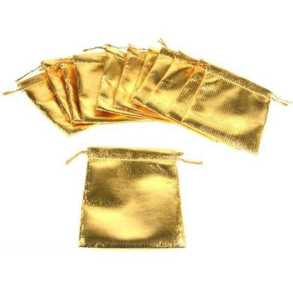 Gold Gift Bag Drawstring Jewelry Pouches 3" Kit 144 Pcs – FindingKing
