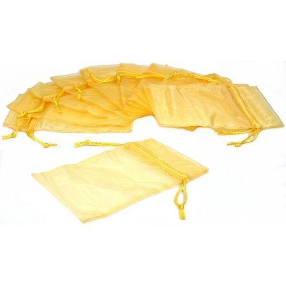Yellow Organza Drawstring Jewelry Gift Bag Pouches 4" x 5" Kit 96 Pcs ...