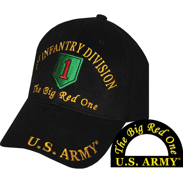 CP00112 Black U.S. Army 1st Infantry Division "The Big Red One" Cap – FindingKing