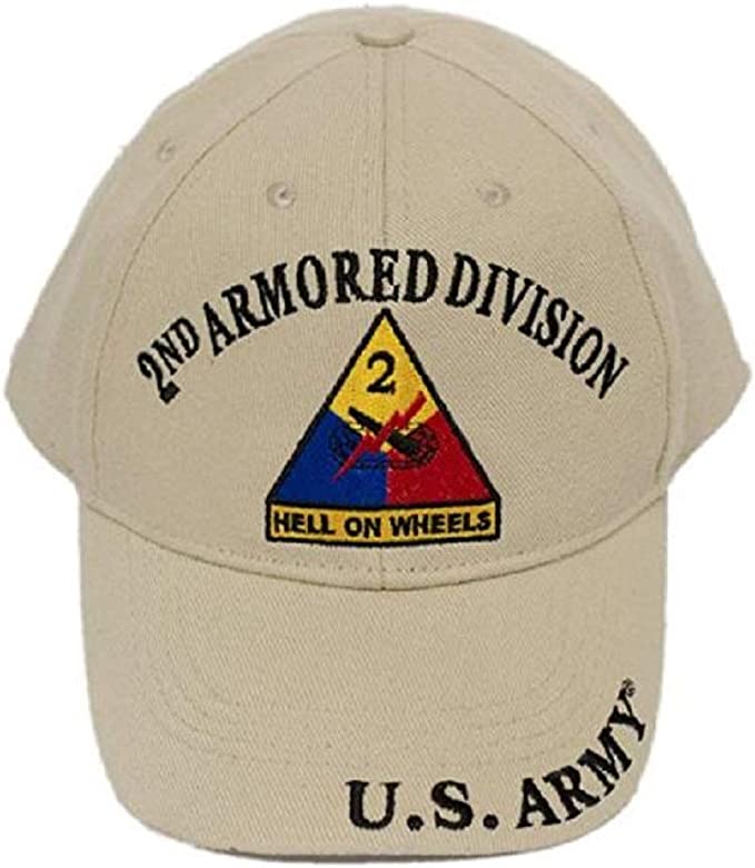 U.S. Army 2nd Armored Division Hell On Wheels Direct Embroidered Tan H ...
