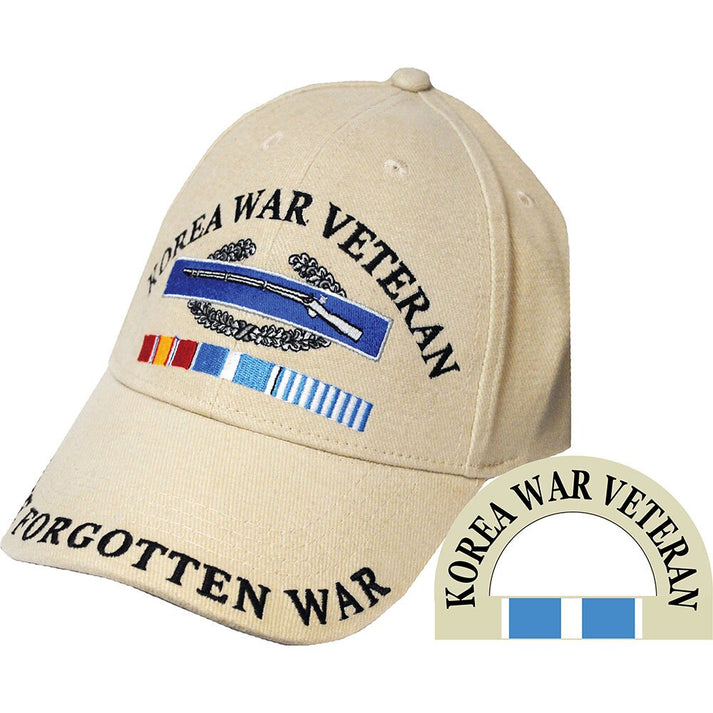 CP00603 Khaki U.S. Korea War Veteran "The Forgotten War" Cap w/ SVC Ri ...