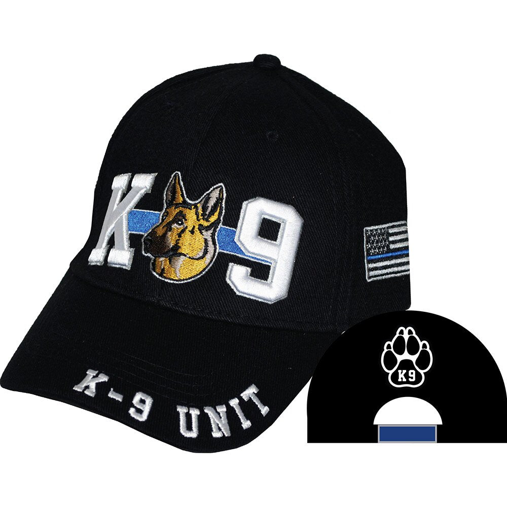 CP01716 Black K-9 Unit Cap w/ Embroidered Dog and Logo – FindingKing