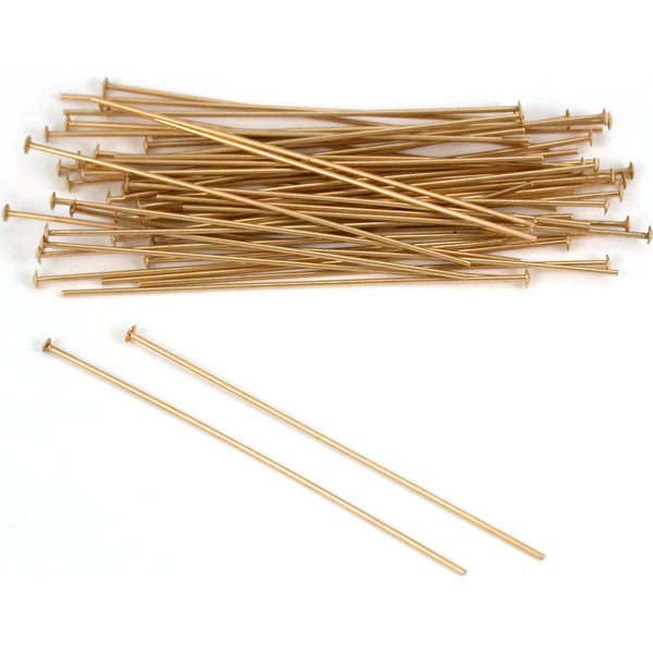 Head Pins 14k Gold Filled 24 Gauge 1 1/2" 50Pcs – FindingKing