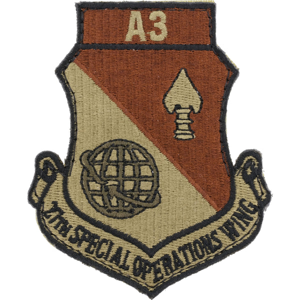 U.S. Air Force 27th Special Operations Wing A3 Patch Subdued Hook Back ...