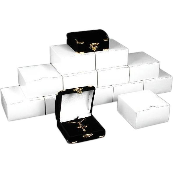 12 Pendant Gift Boxes Black Flocked Jewelry Display Box – FindingKing