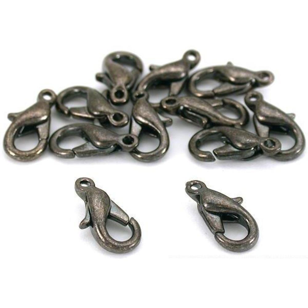 Lobster Clasp Gun Metal Plated 12mm 12Pcs – FindingKing