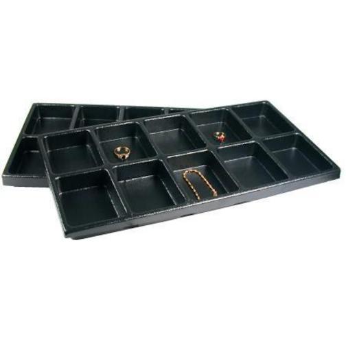 2 Black Plastic 10 Compartment Jewelry Tray Inserts – FindingKing