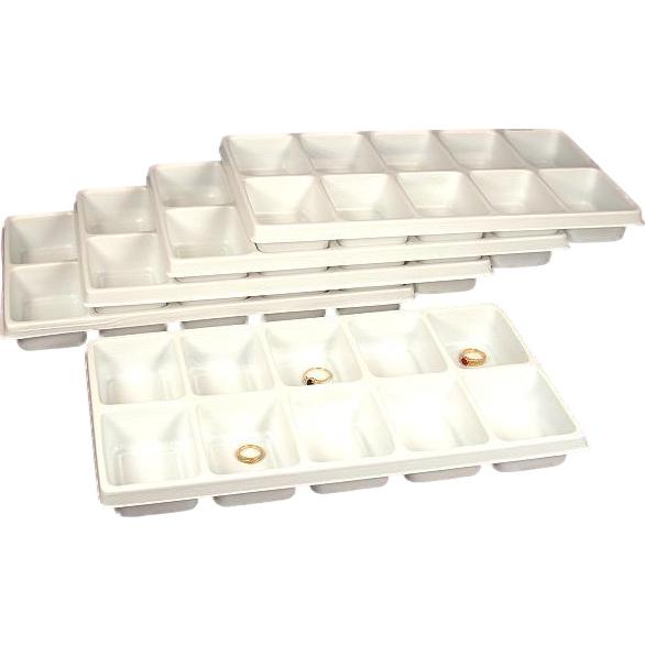 10 Compartment Display Tray Inserts Plastic 14 1/8" 5Pcs – FindingKing