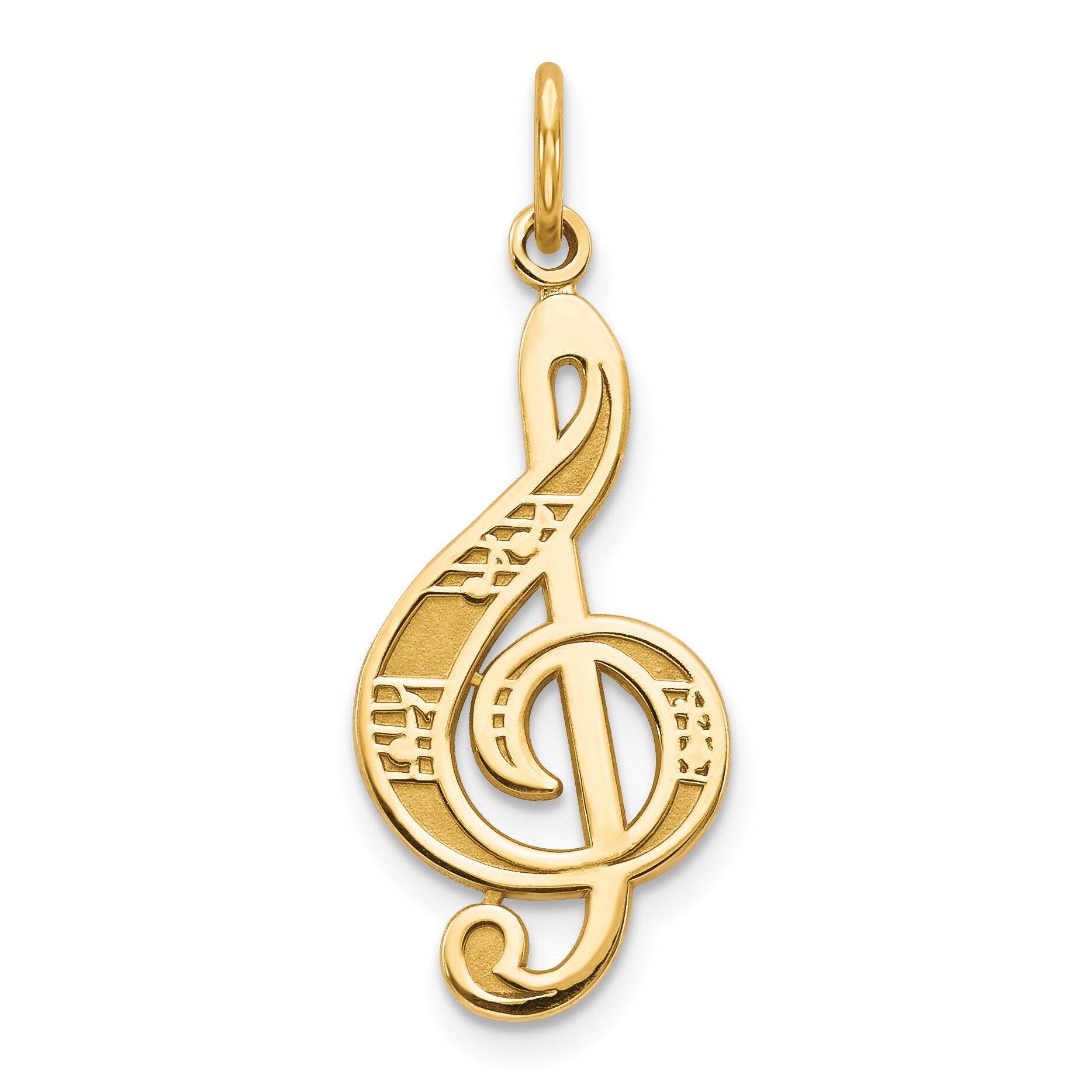10K Gold Treble Clef Music Notes Charm Musical Pendant – FindingKing