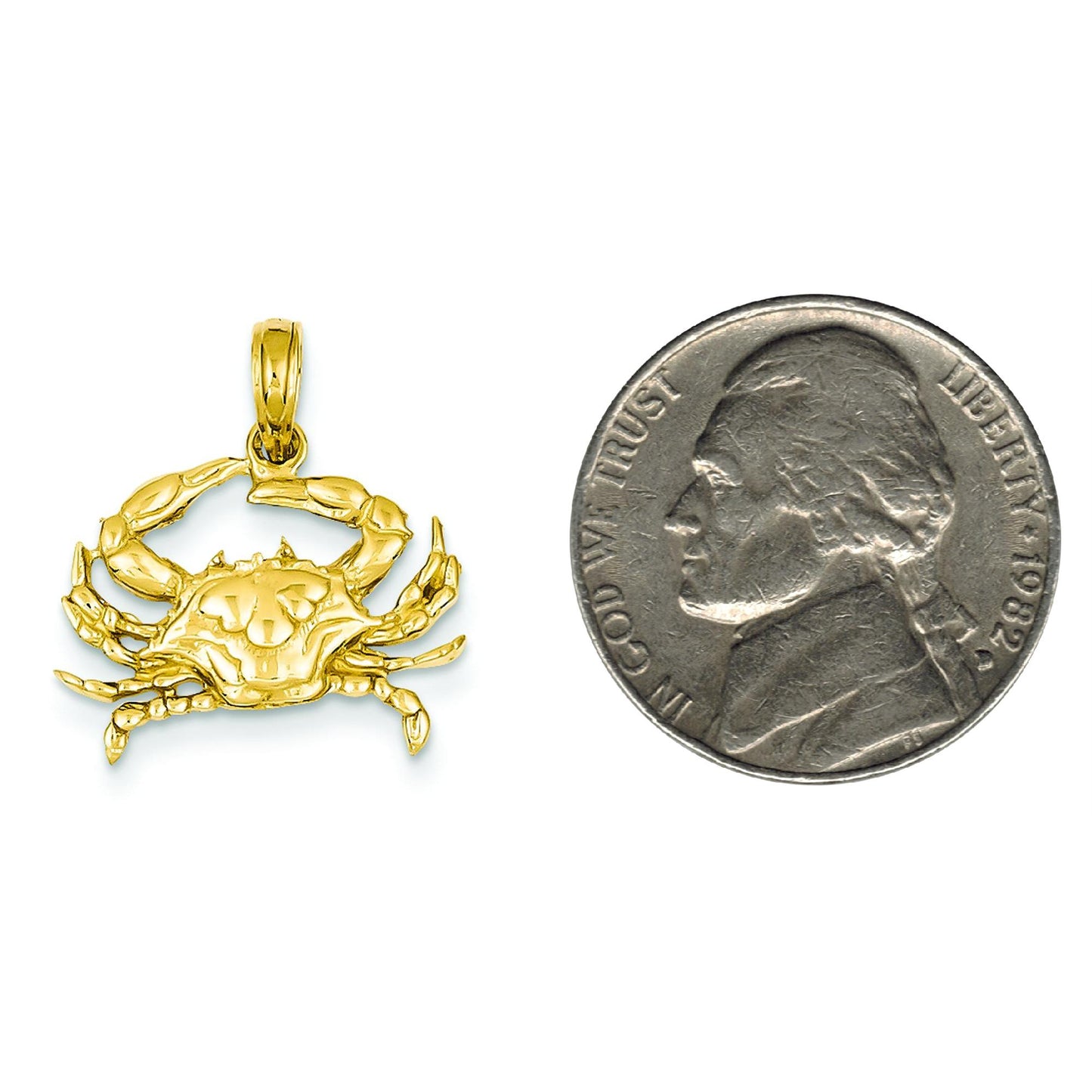 14K Gold Blue Crab Charm – FindingKing