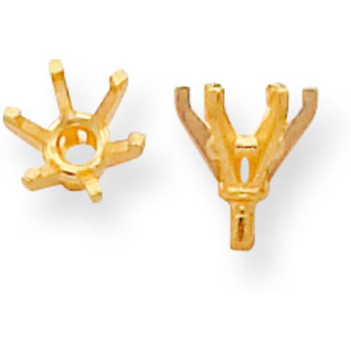 14K Gold 6 Prong Round Peg Center Head Setting (5.80 to 8.20mm ...