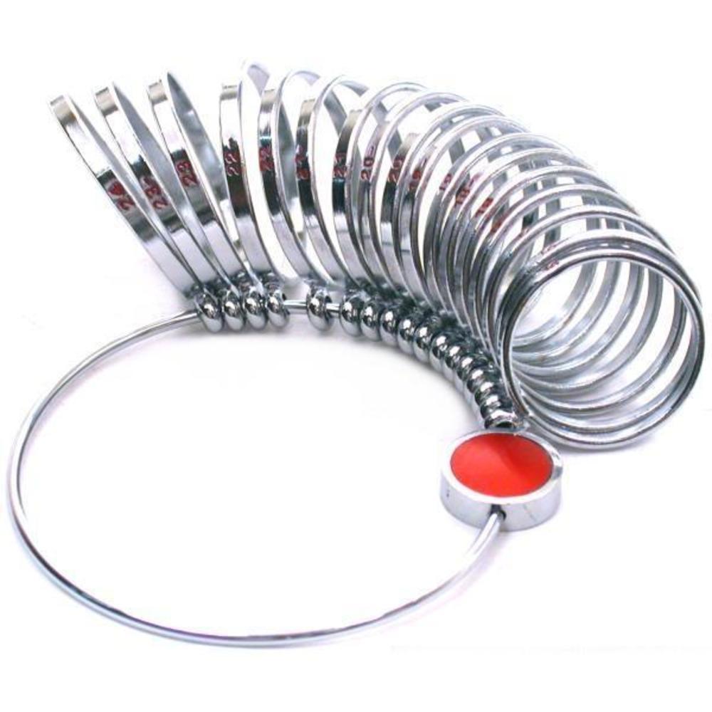 Jeweler's Large Finger Nickel-Plated Metal Ring Gauge US 16-24 with Ha ...