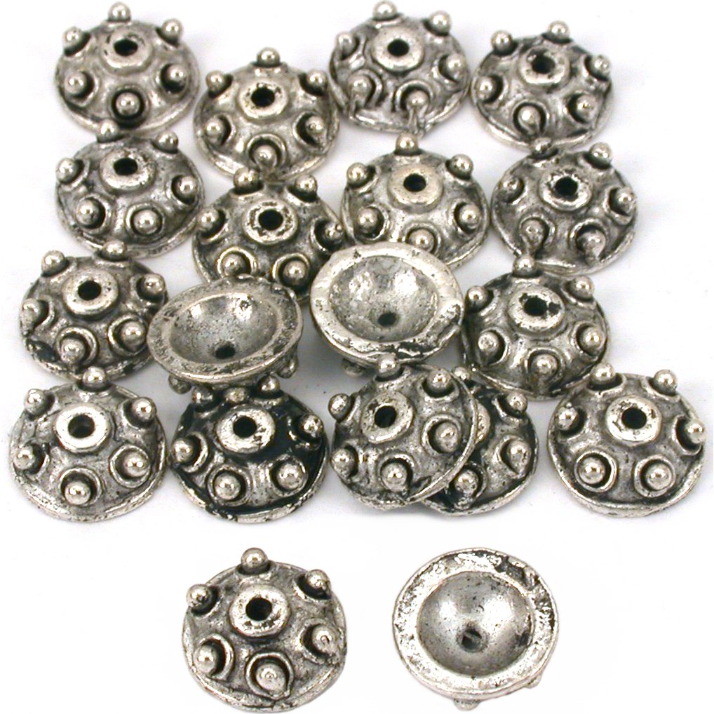 Bali Bead Caps Antique Silver Plated 9.5mm 20Pcs Approx. – FindingKing