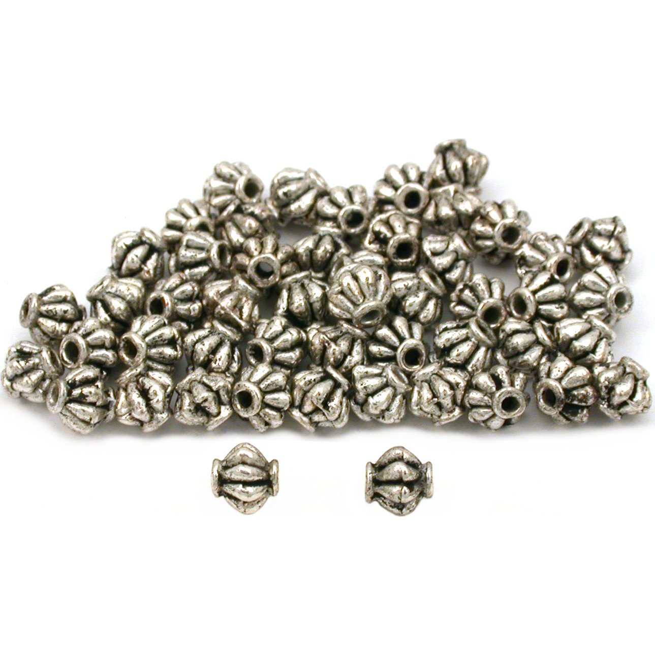 Bali Fluted Beads Antique Silver Plated 5mm 50Pcs Approx. – FindingKing