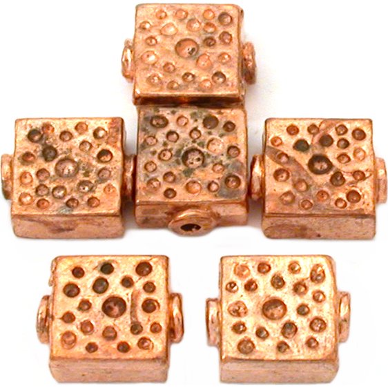 Square Copper Plated Beads 11mm 15 Grams 6Pcs Approx. – FindingKing