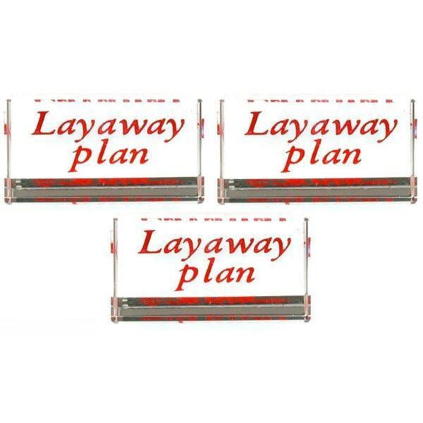 3 Display Signs Layaway Plan Jewelry Showcase Fixtures – FindingKing