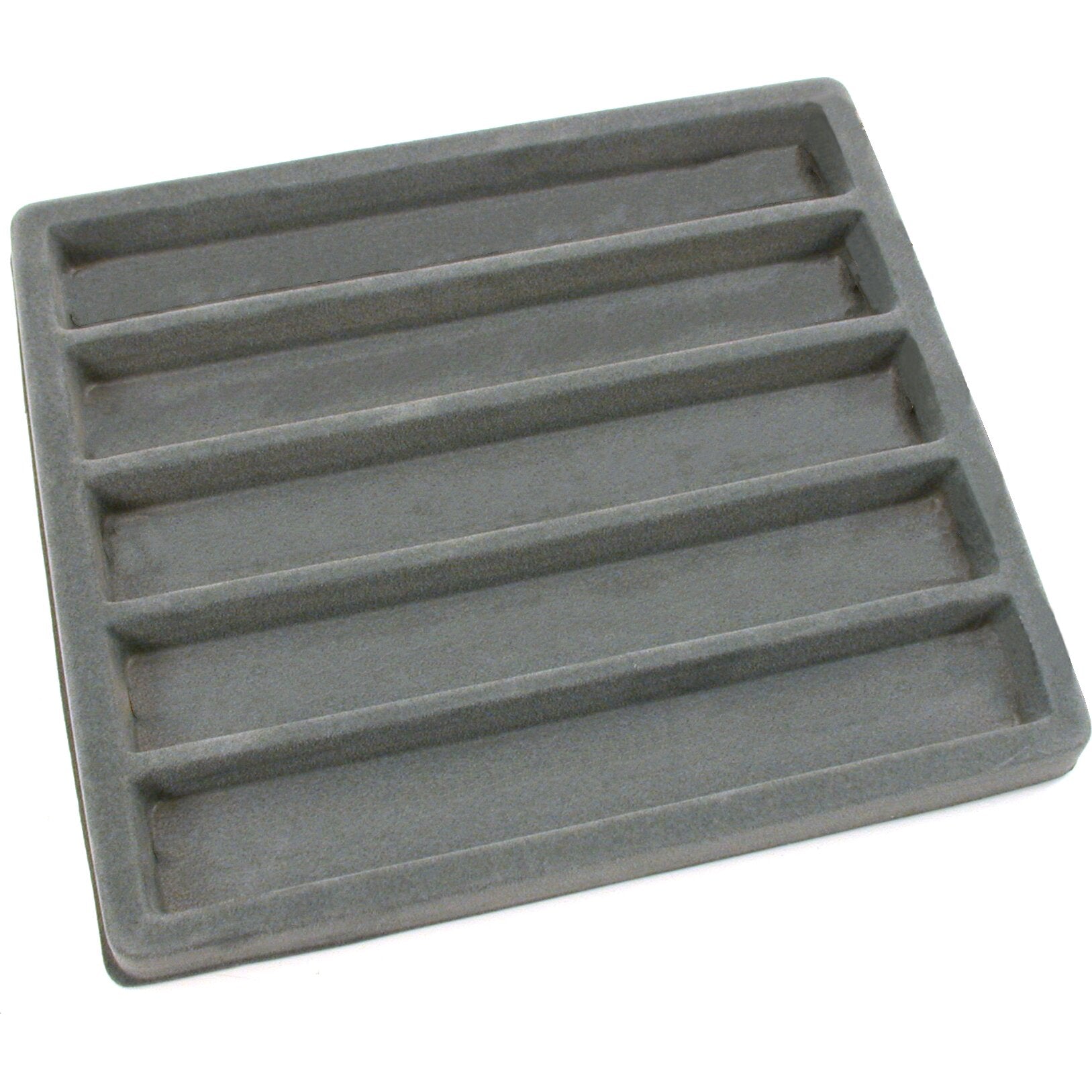 15 Gray Flocked Display Trays (5) 5 Slot & (5) 4 Slot & (5) 16 Slot In ...