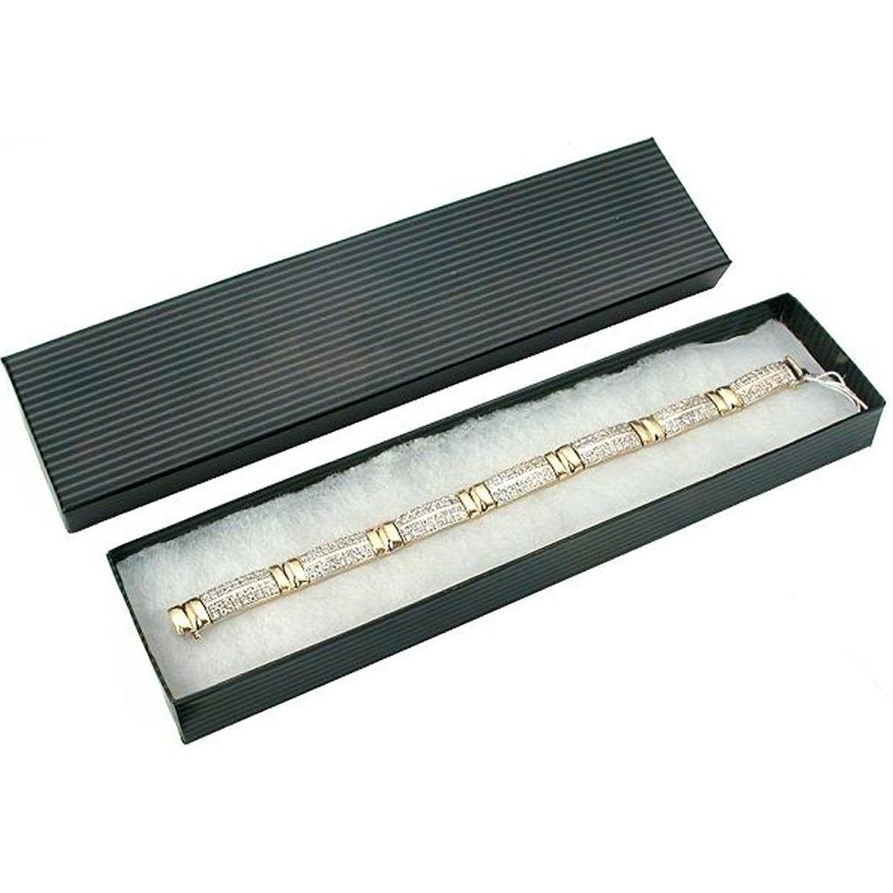 Pinstripe Cotton Filled Jewelry Gift Box Black (Only 1 Box) – FindingKing