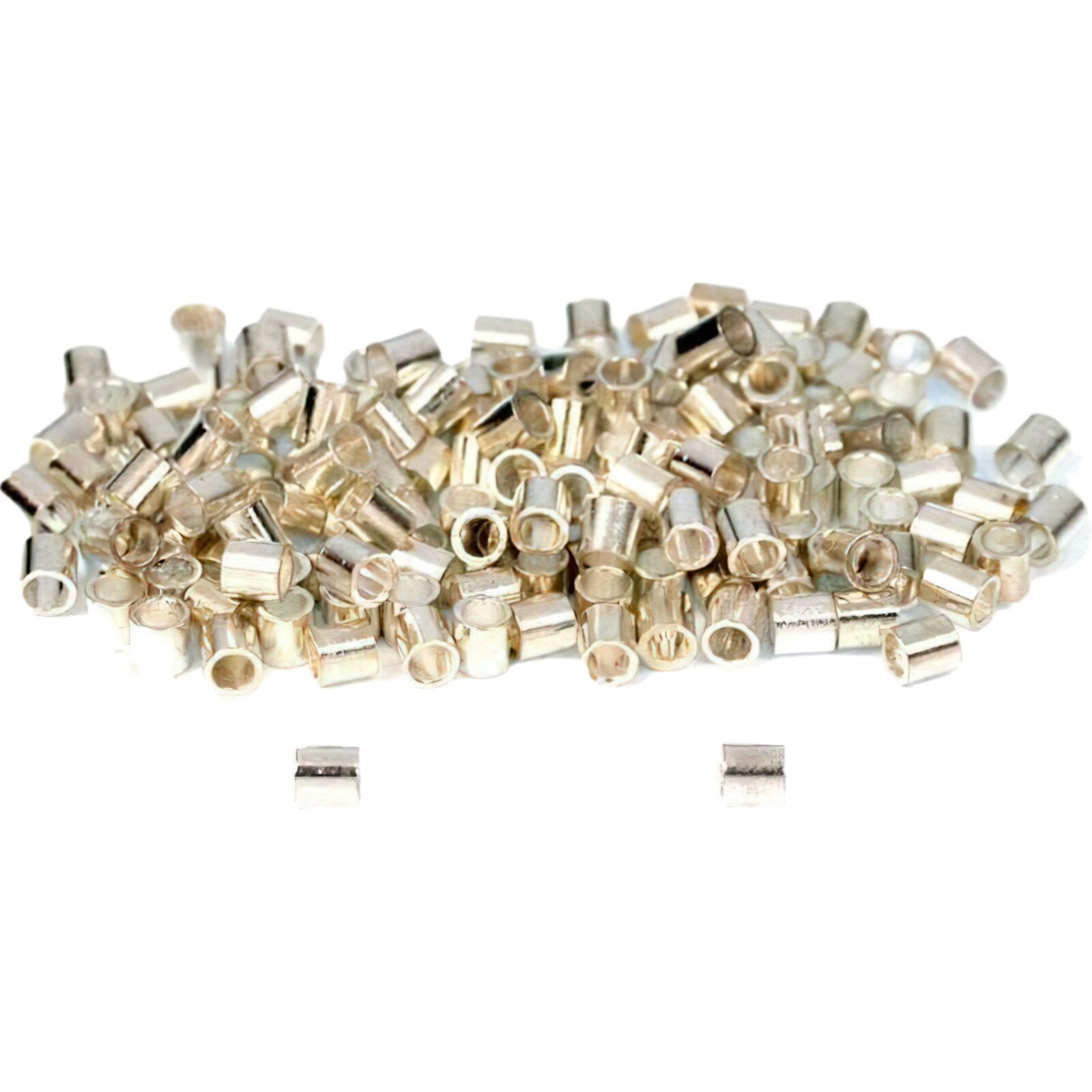 150 Stringing Beads Silver Plated Crimp Beading Parts – FindingKing