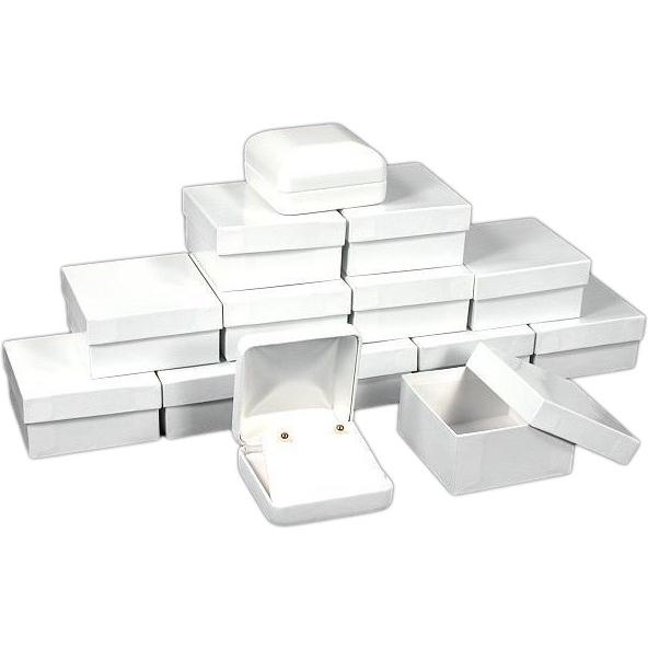 12 Pendant Boxes White Leather Jewelry Gift Display Box – FindingKing