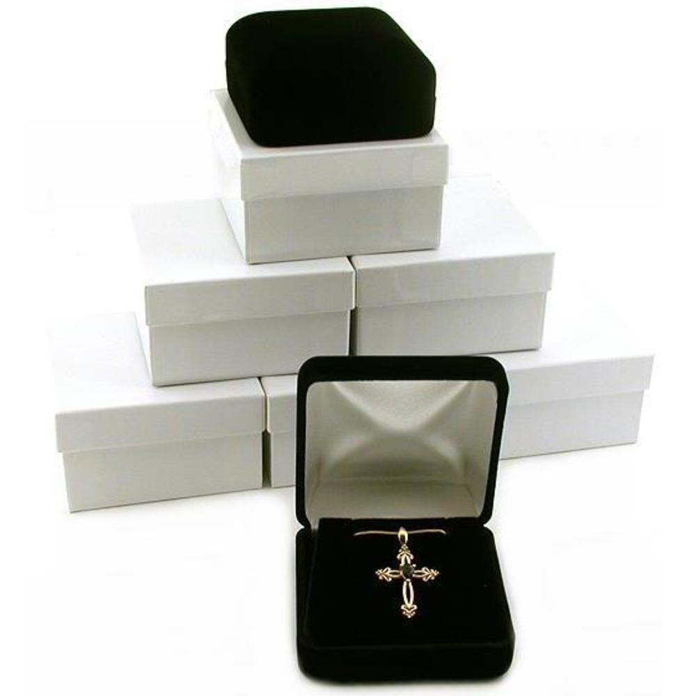 6 Black Velvet Pendant Boxes Jewelry Case Gift Display – FindingKing